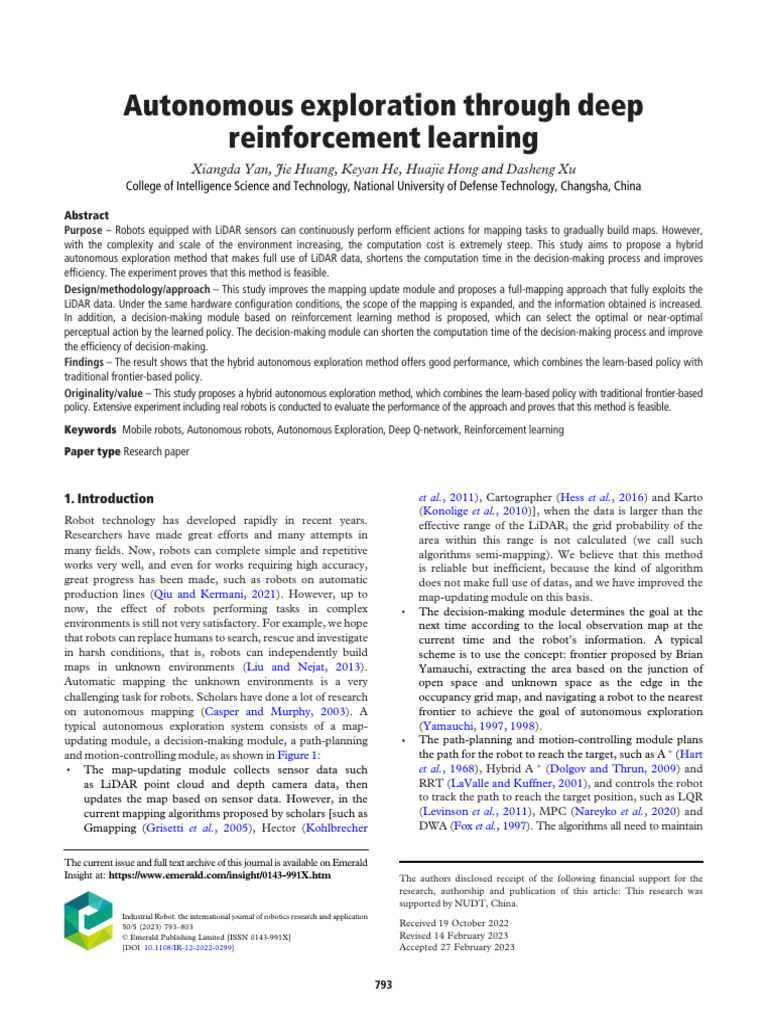 10 1108 - Ir 12 2022 0299 | PDF | Artificial Neural Network | Robot