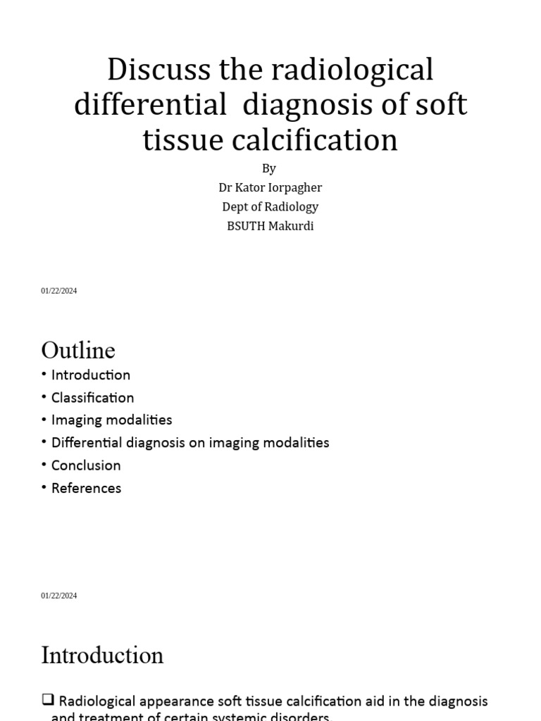 Soft Tissue Calcifications by DR - Kator | PDF | Medical Imaging ...