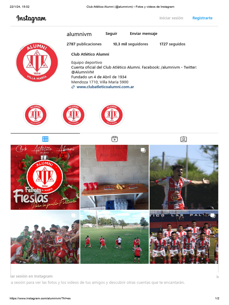 Club Atlético Alumni (@alumnivm) - Fotos y Videos de Instagram | PDF ...