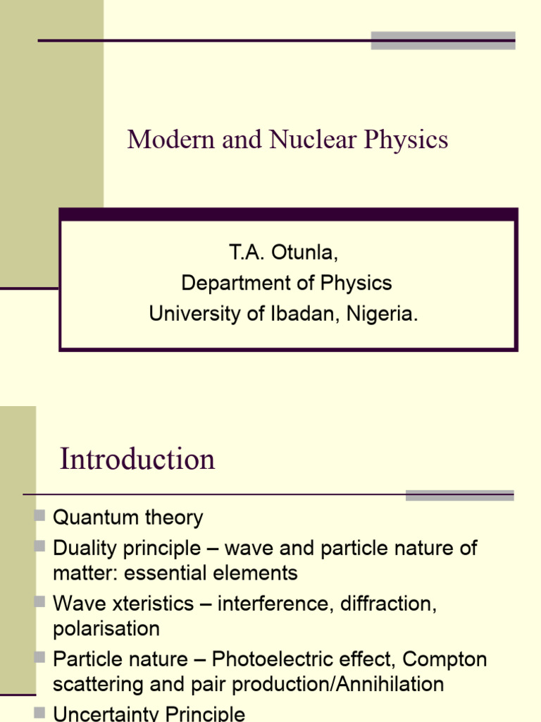Modern and Nuclear Physics - 2019 | PDF | Radioactive Decay | Nuclear ...