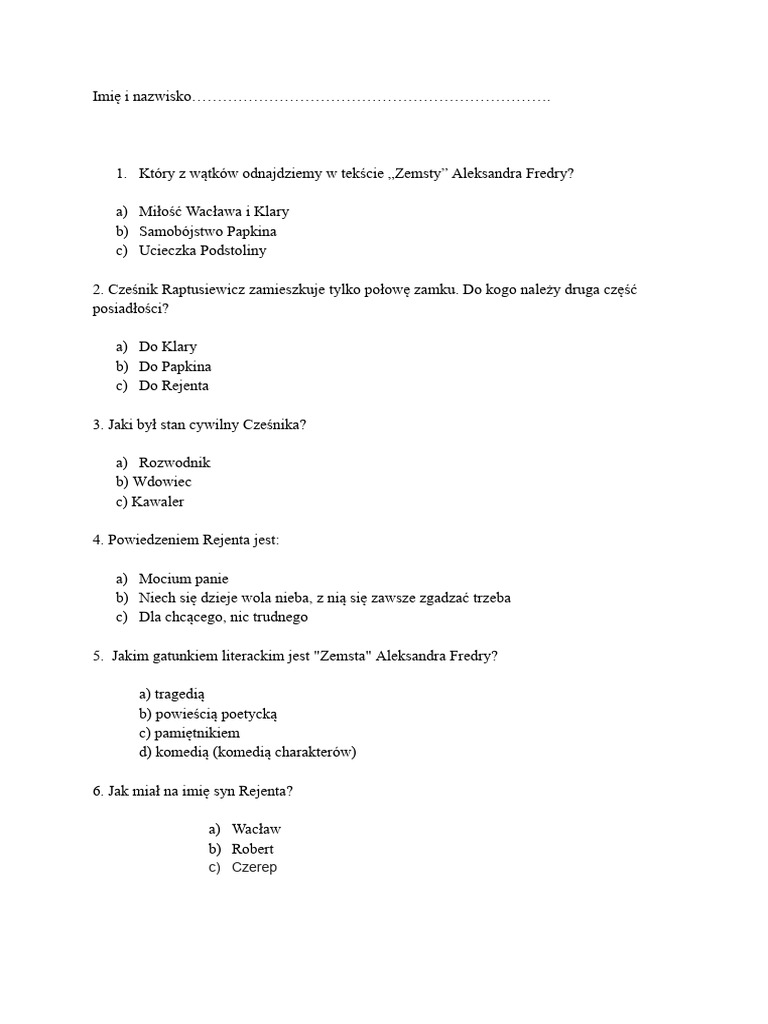 Zemsta 2 | PDF