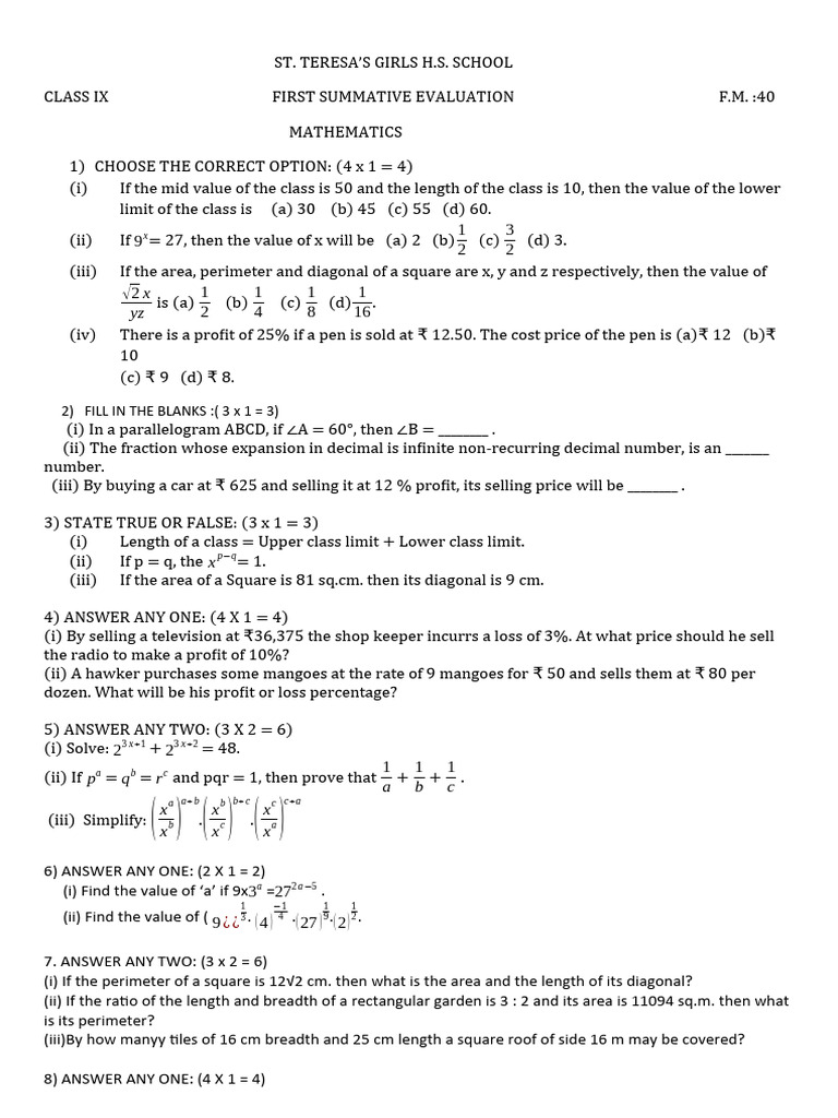 9 First Summative 23 | PDF