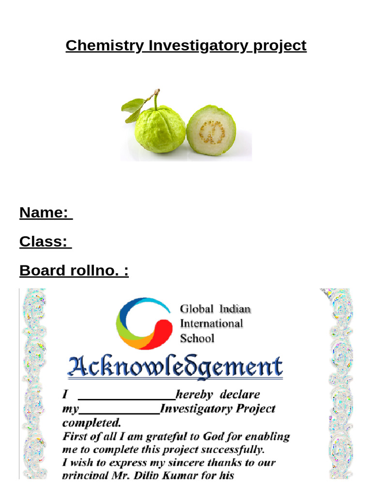 Class 12th Chemistry Project On Investigatory Test On Guava | PDF ...