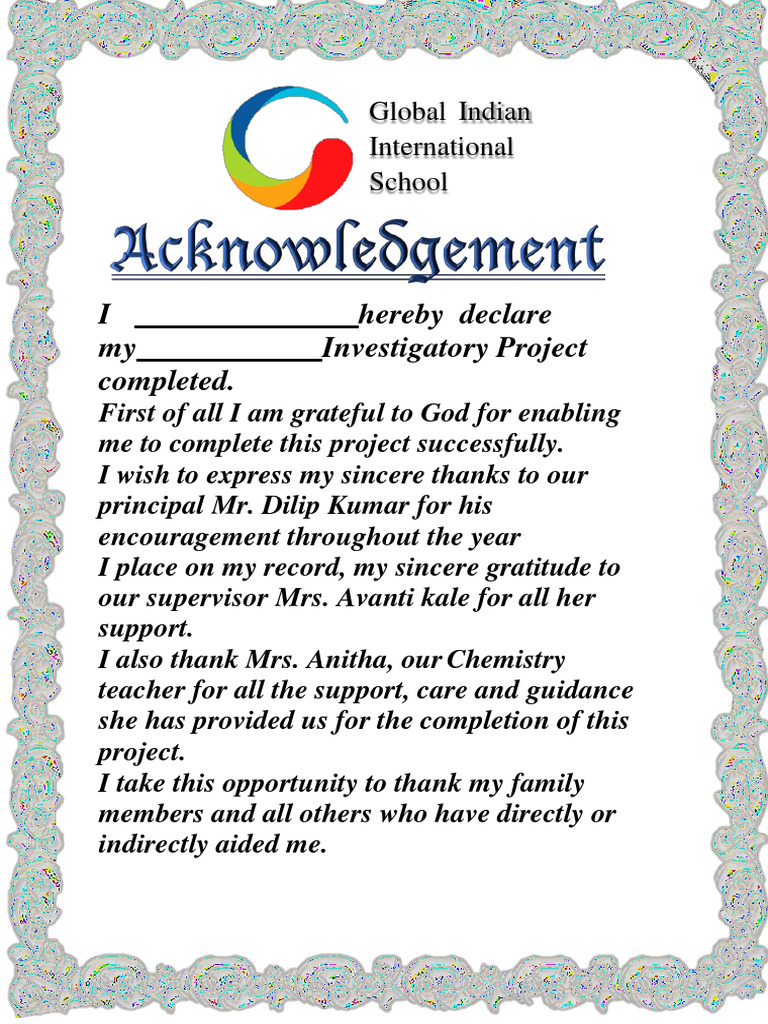 Acknowledgement and Certificate | PDF