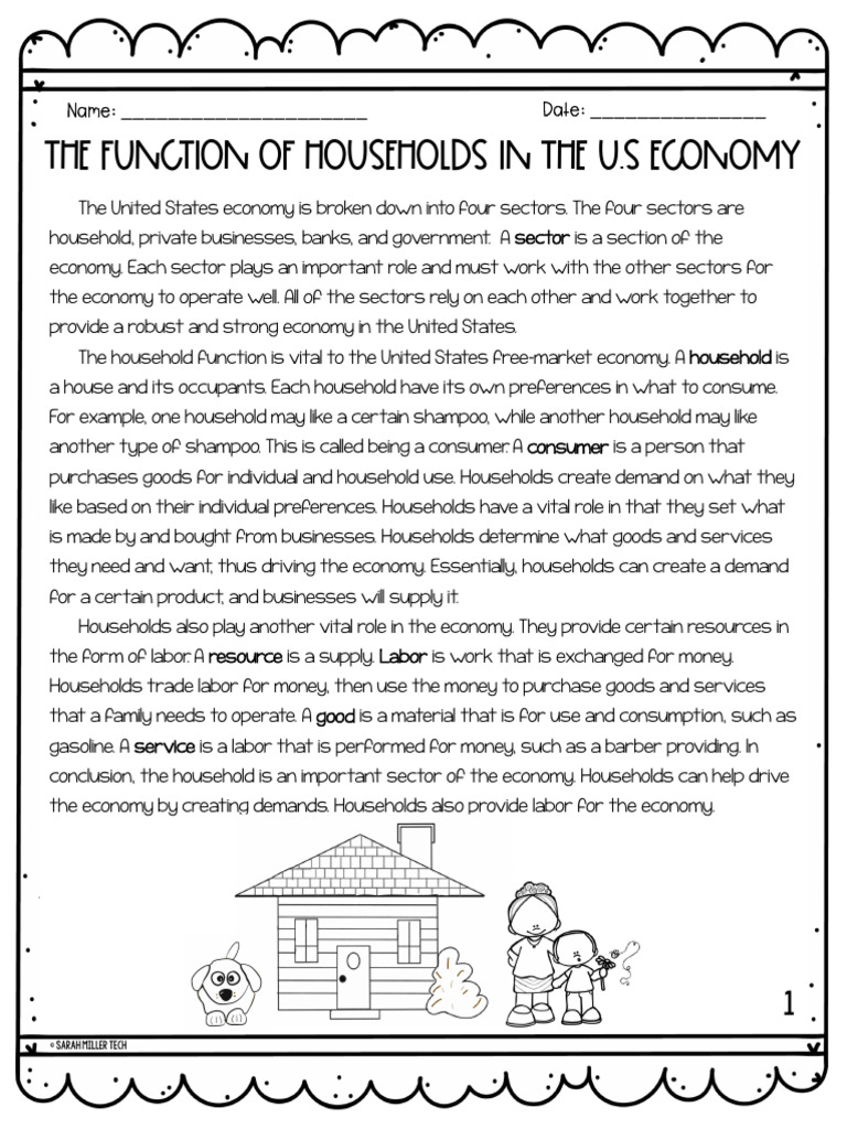Function of Households Reading, Matching, Multiple Choice | PDF | Goods ...