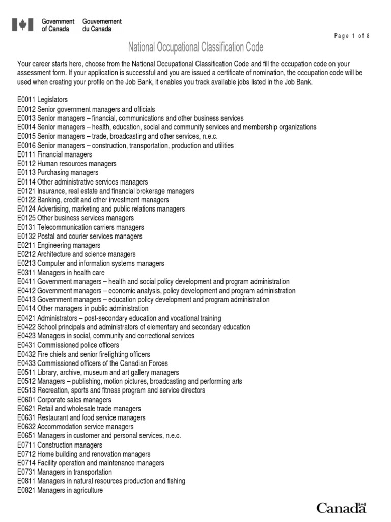 PNP4 National Occupational Classification Code | PDF