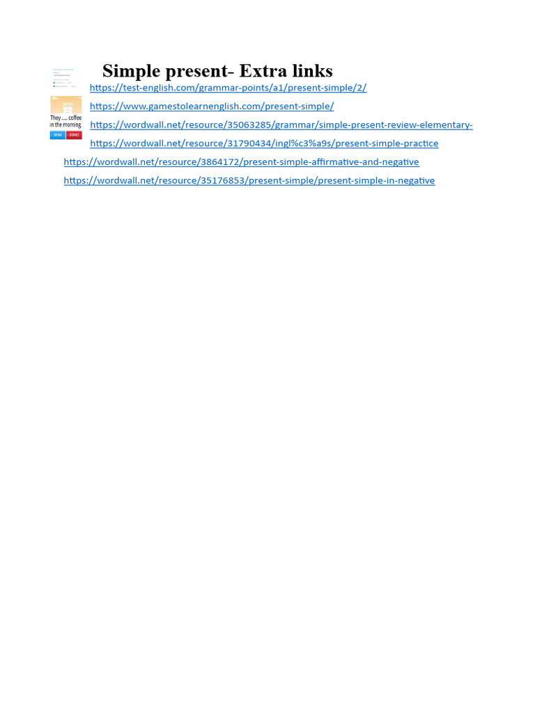 Simple Present Links | PDF