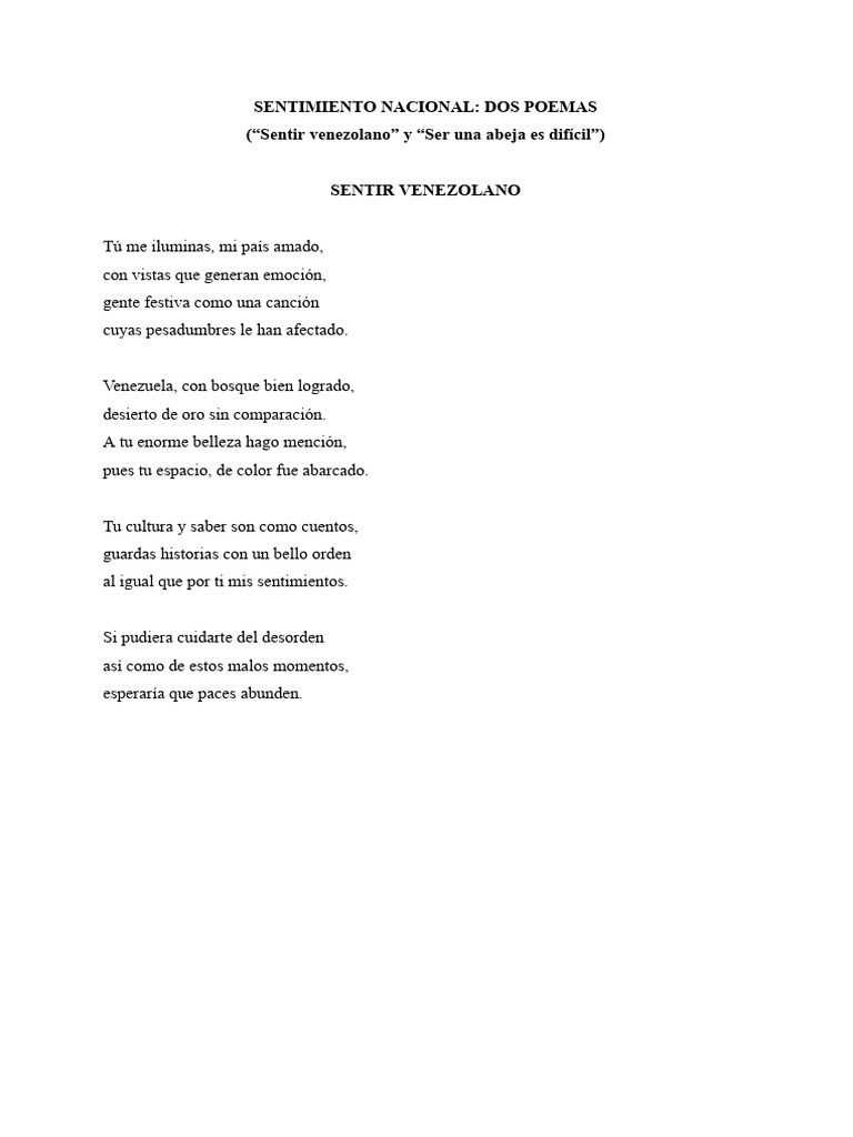 Poemas de Identidad y Esfuerzo | PDF