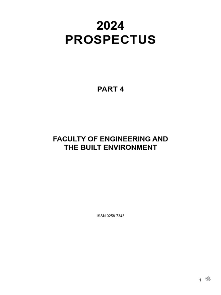 Engineering and The Built Environment - Prospectus - 2024 | PDF | University And College ...