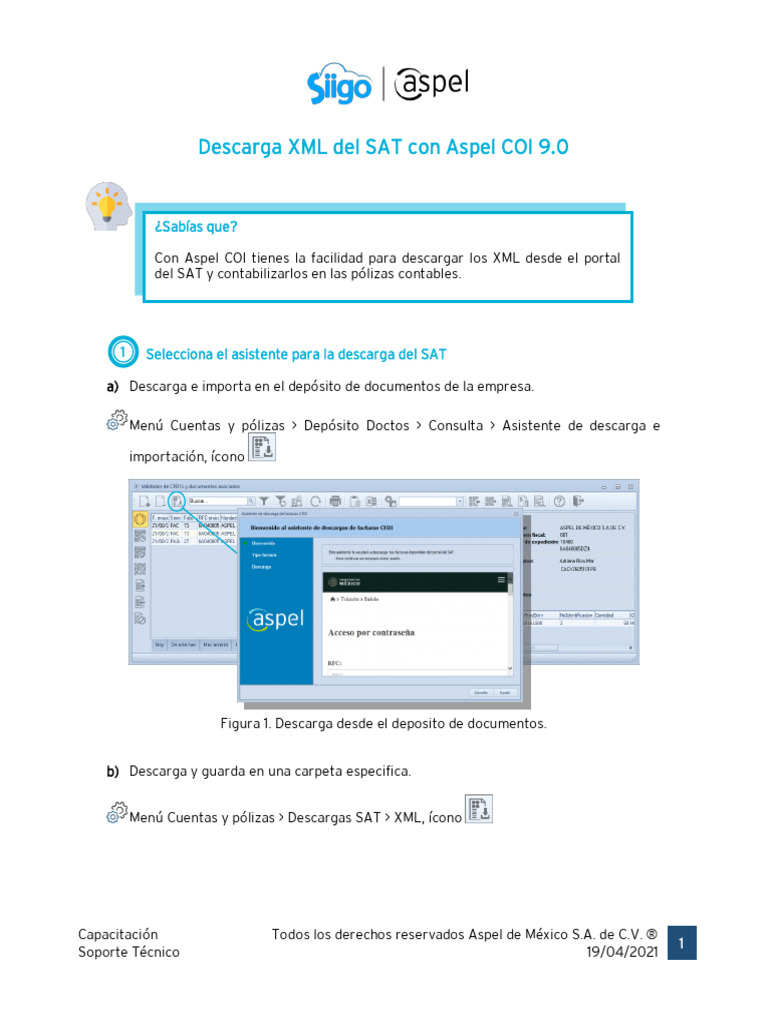 C003.Desgarga XML Del SAT en COI90 | PDF | Software | Informática