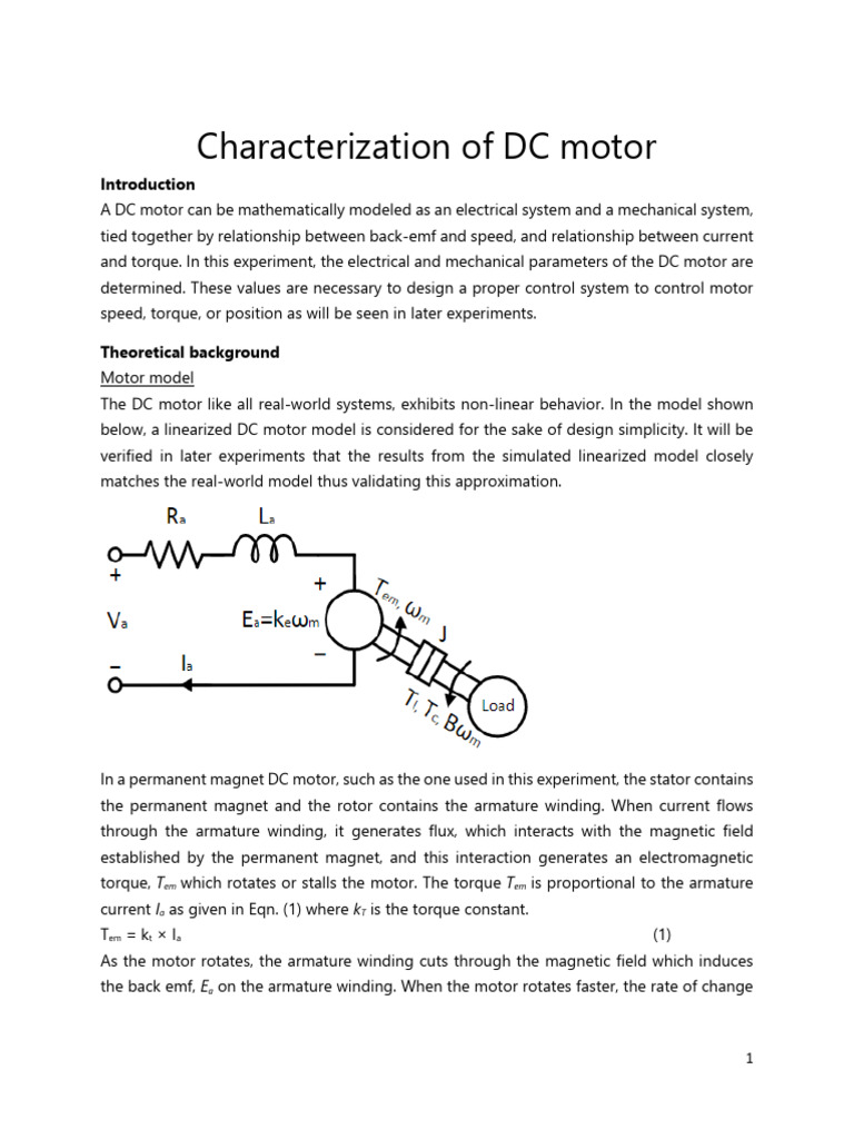Lab 8 DCMotor Parameters | Download Free PDF | Electric Motor | Power Inverter