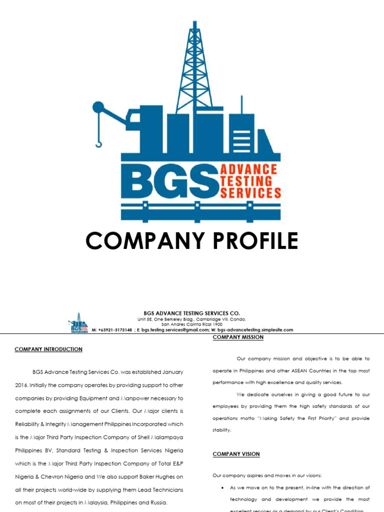 BGS Company Profile 2022 R1 | PDF | Nondestructive Testing | Mechanical ...