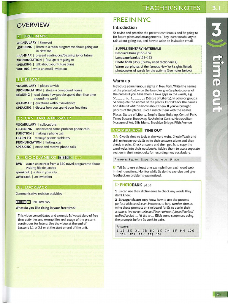 Speakout Pre-intermediate Teachers Notes 3 | PDF