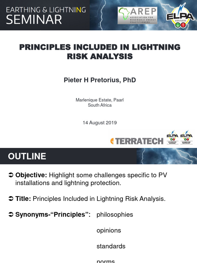 Principles Included in Lightning Risk Analysis: Pieter H Pretorius, PHD ...