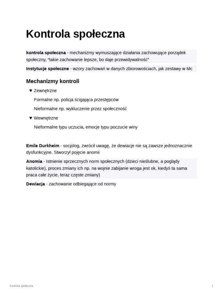 Kontrola Spoeczna | PDF