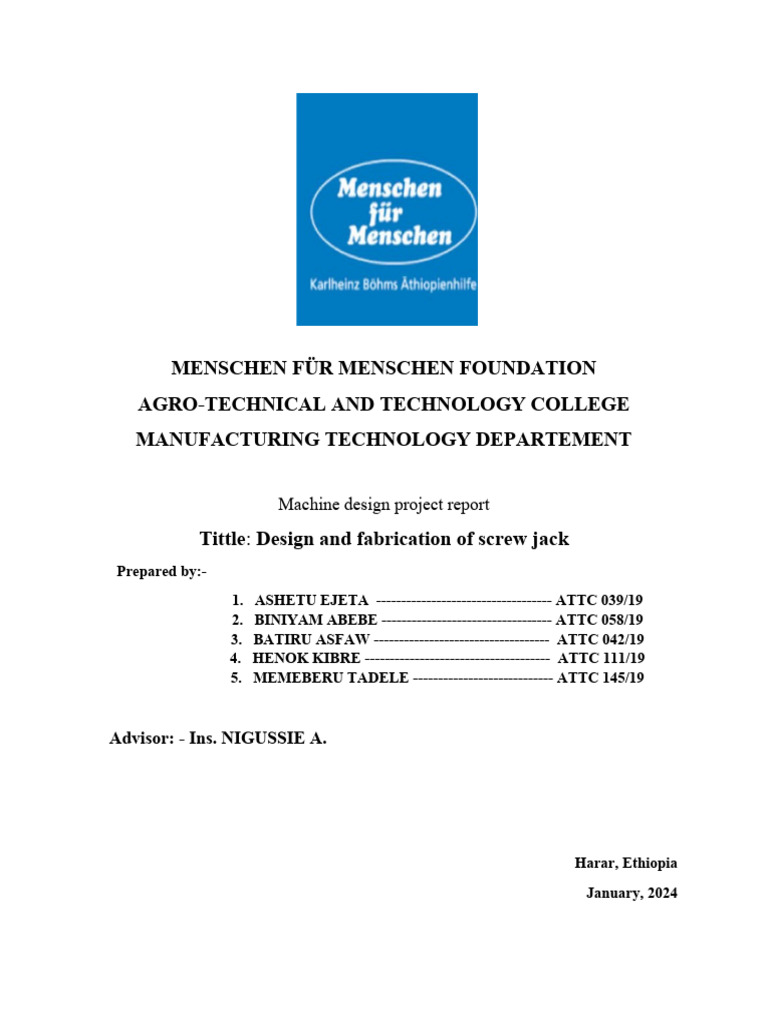 Machine Design Project | PDF | Equipment | Manufactured Goods