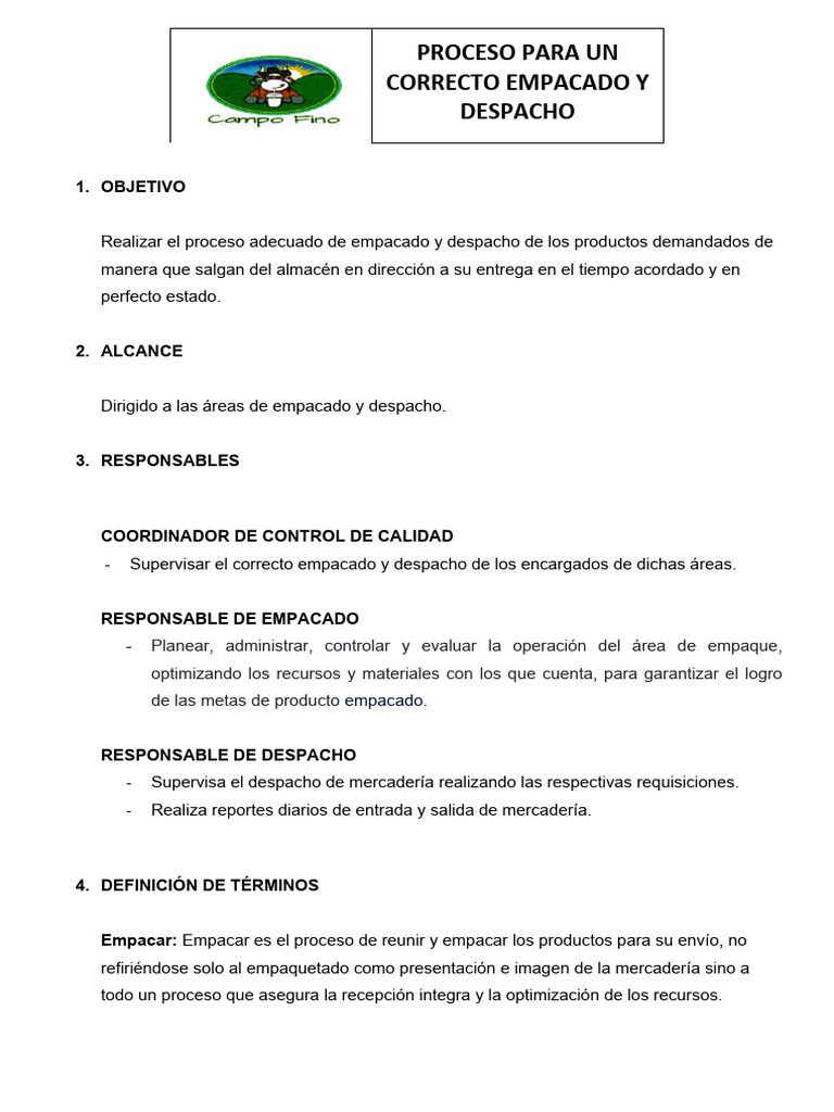 Proceso Eficiente de Empacado y Despacho | PDF | Business