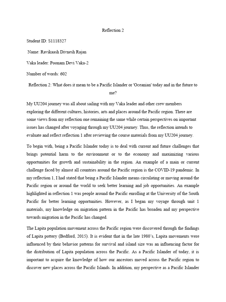 Reflection 2 s11183927 | PDF | Pacific Ocean | Learning