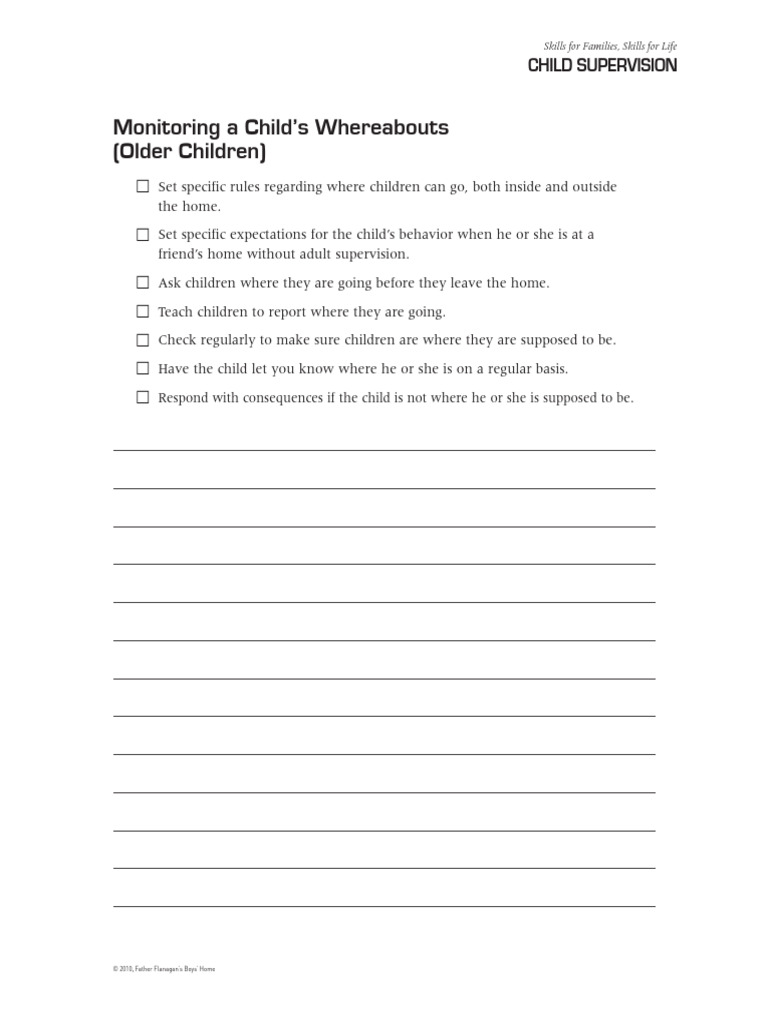Child Supervision | PDF | Babysitting | Child Care