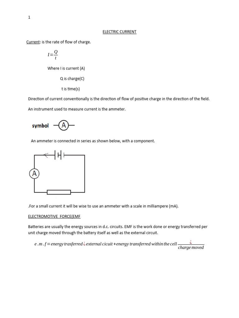 Electric Current | PDF | Electrical Resistance And Conductance | Electrical Resistivity And ...