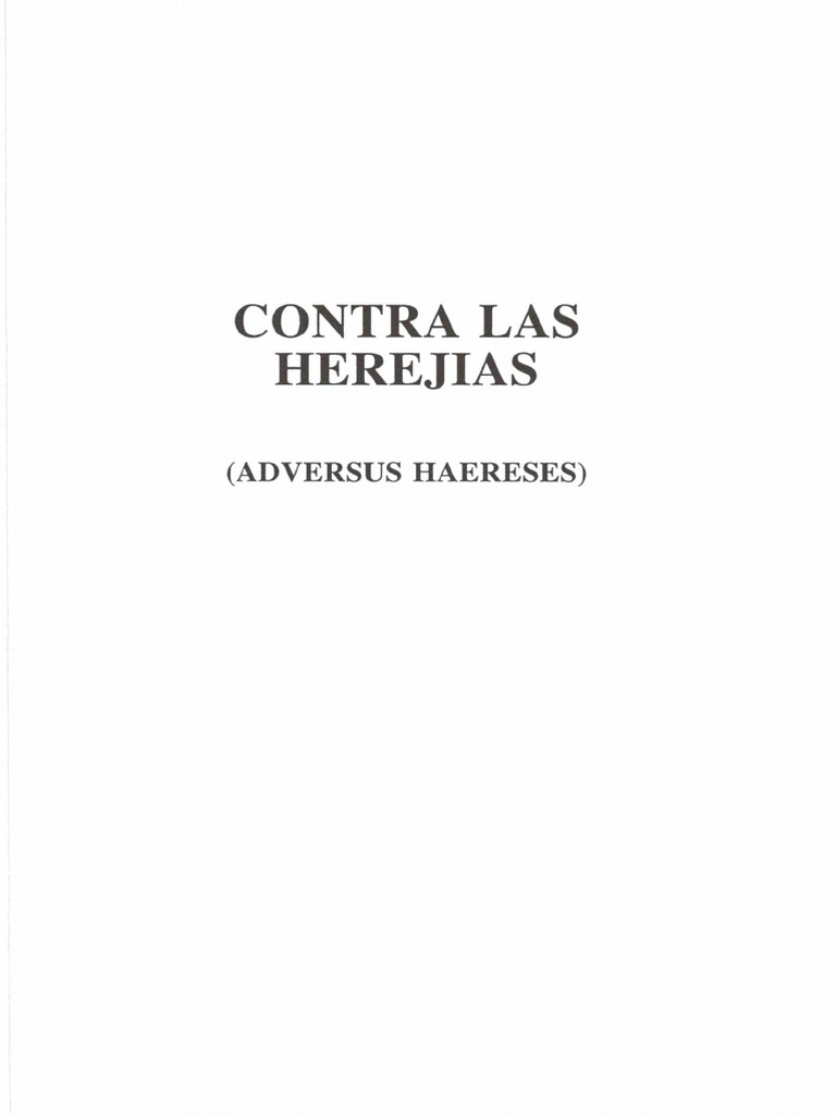 Contra Las Herejias - San Ireneo (Libro 3) | PDF