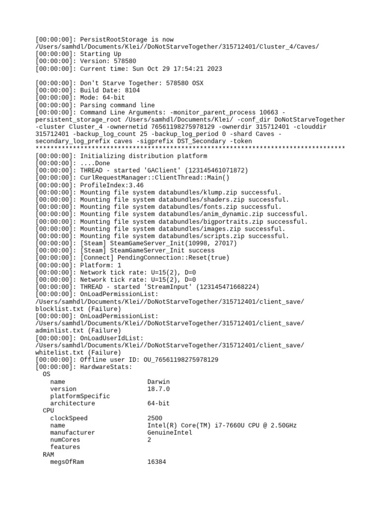Caves Server Log | PDF