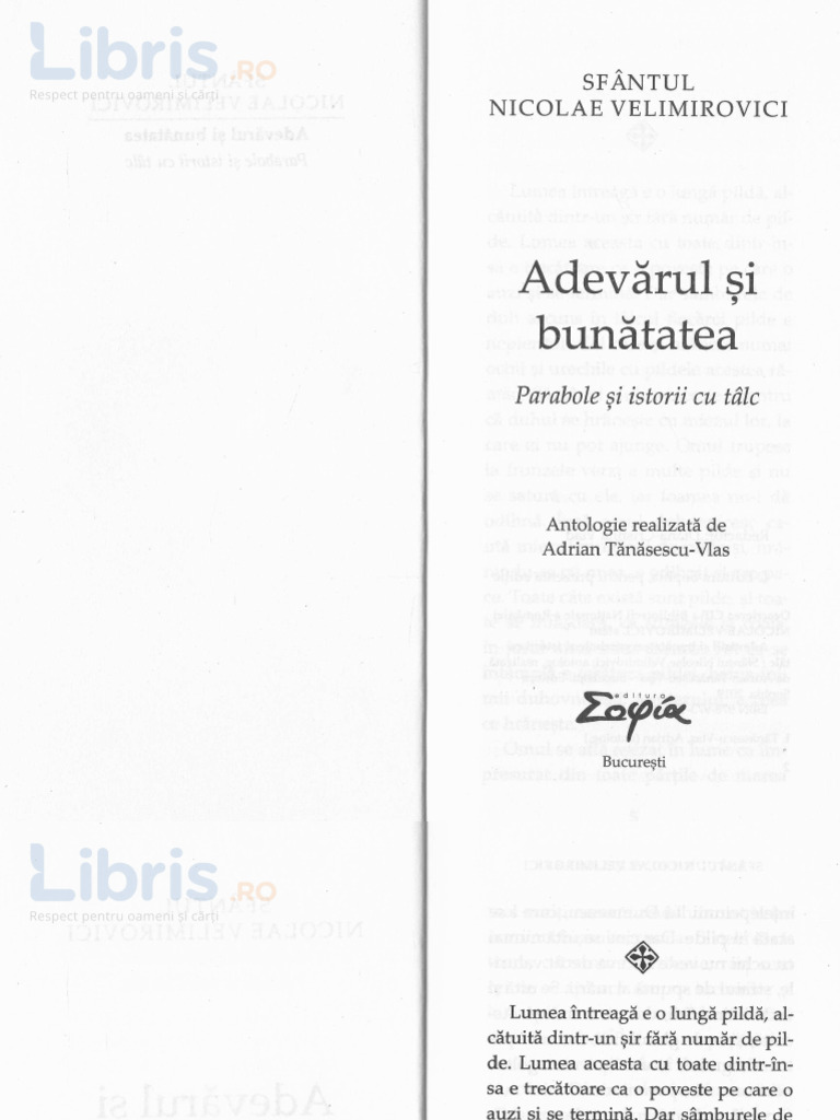Adevarul Si Bunatatea - Sf. Nicolae Velimirovici | PDF