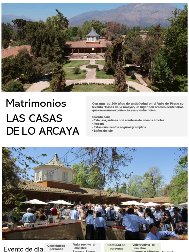 Presentación Casas de Lo Arcaya Matrimonios | PDF | Hogar, jardinería y ...