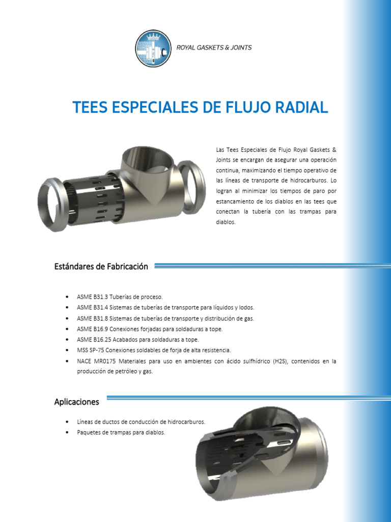 Tees de Flujo Radial para Hidrocarburos | PDF | Ingeniería mecánica
