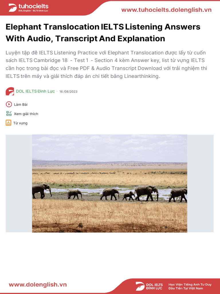 Elephant Translocation | PDF