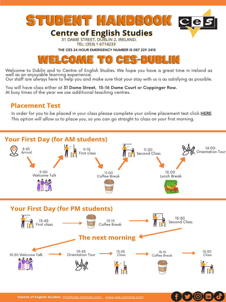 Welcome to Centre of English Studies Dublin | PDF | Meal ...