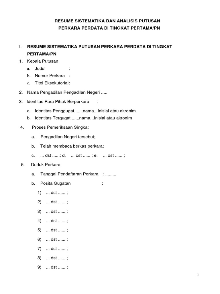 Analisis Putusan Perkara Perdata PN | PDF