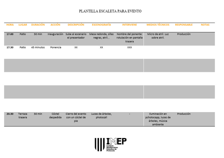 Plantilla Escaleta | PDF