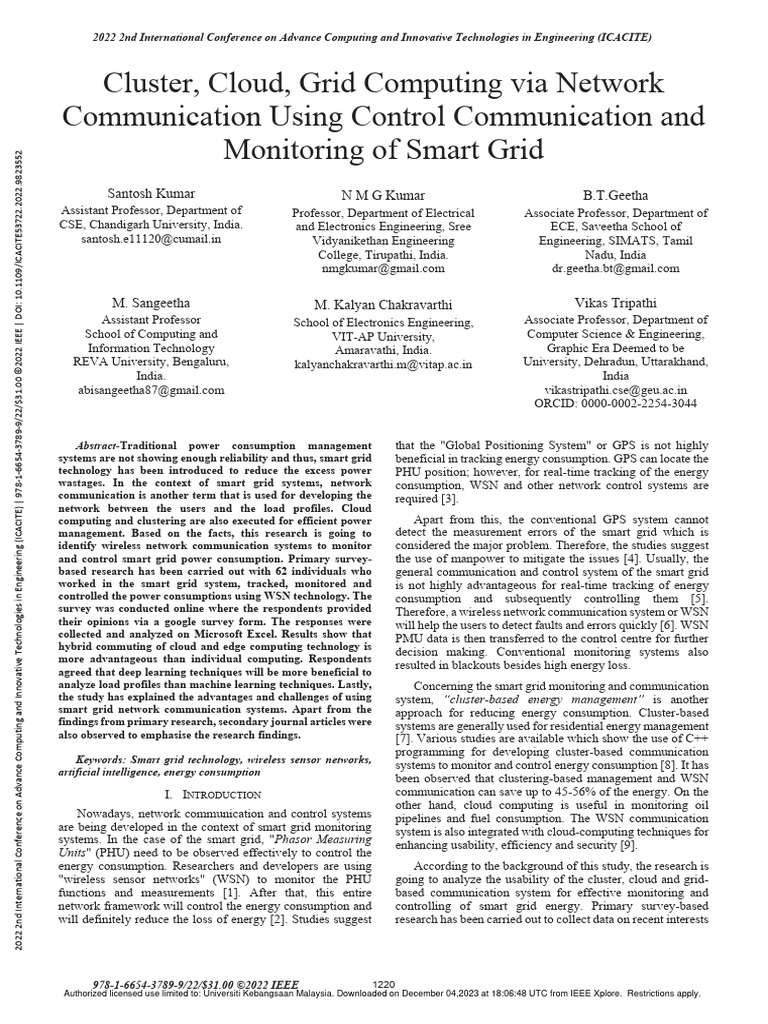 Cluster Cloud Grid Computing Via Network Communication Using Control ...