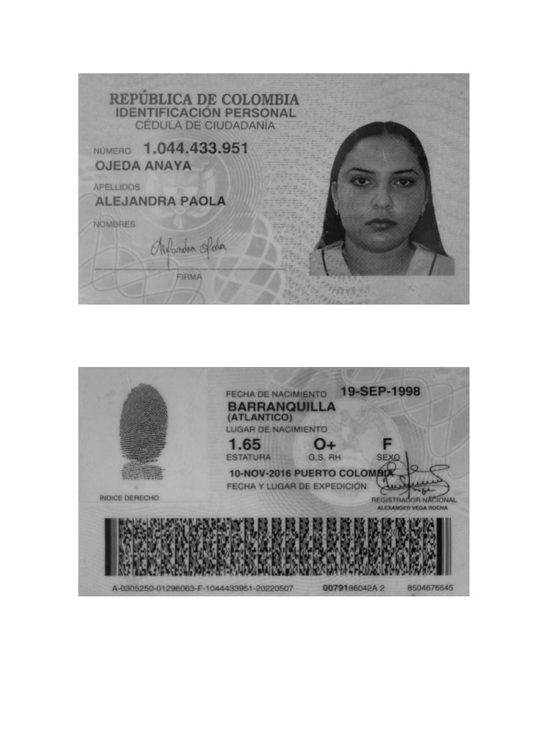 Cédula Alejandra Ojeda | PDF