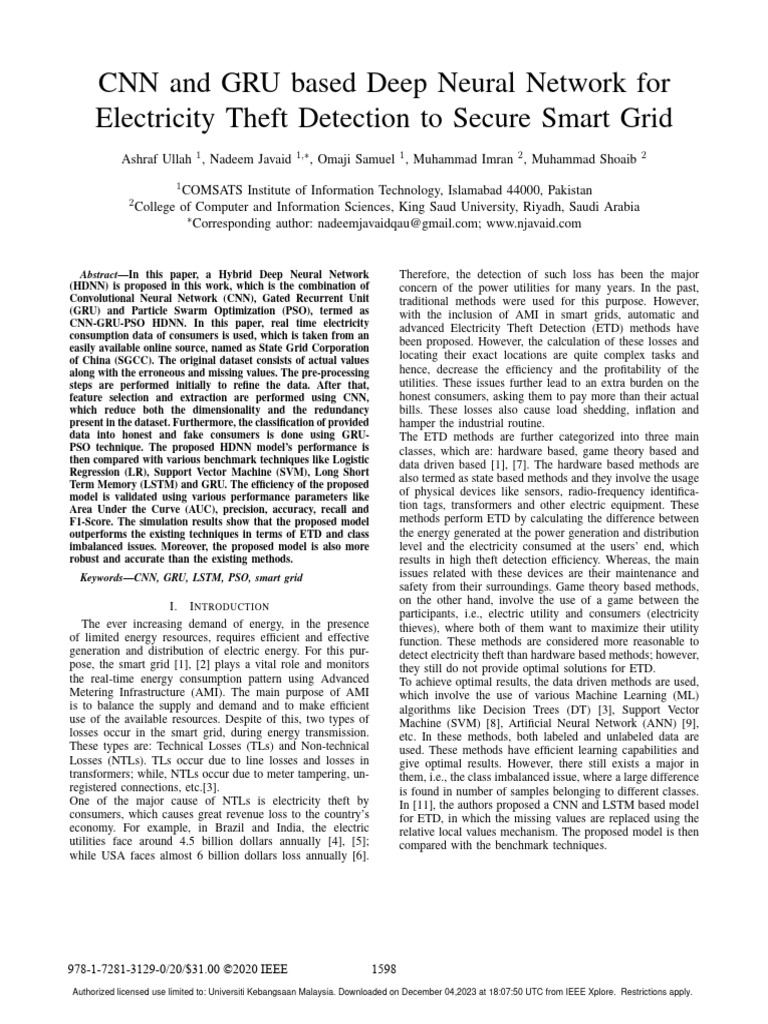 Cnn And Gru Based Deep Neural Network For Electricity