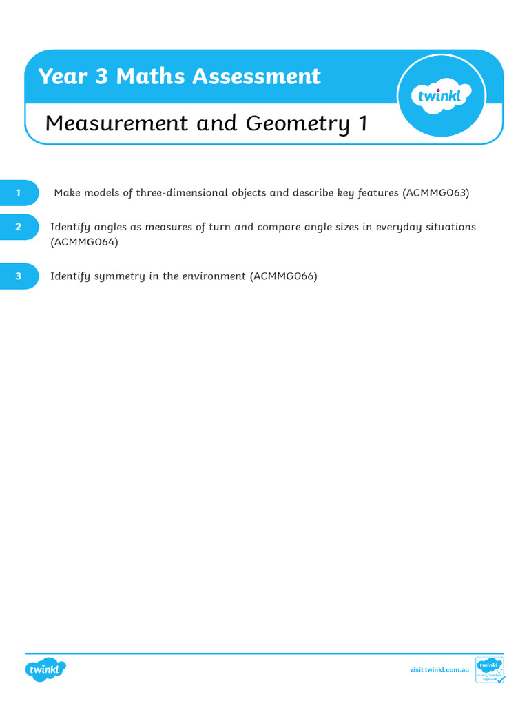 Year 3 Geometry & Measurement Quiz | PDF | Shape | Angle