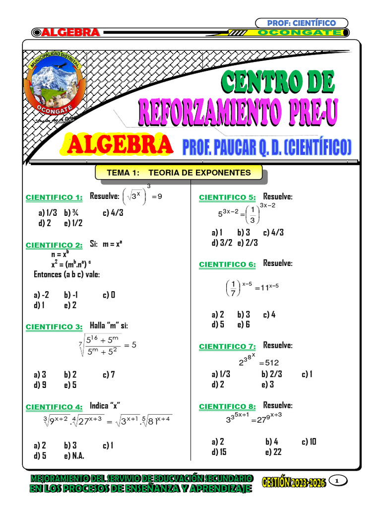 Tema 1 Teoria de Exponentes | PDF