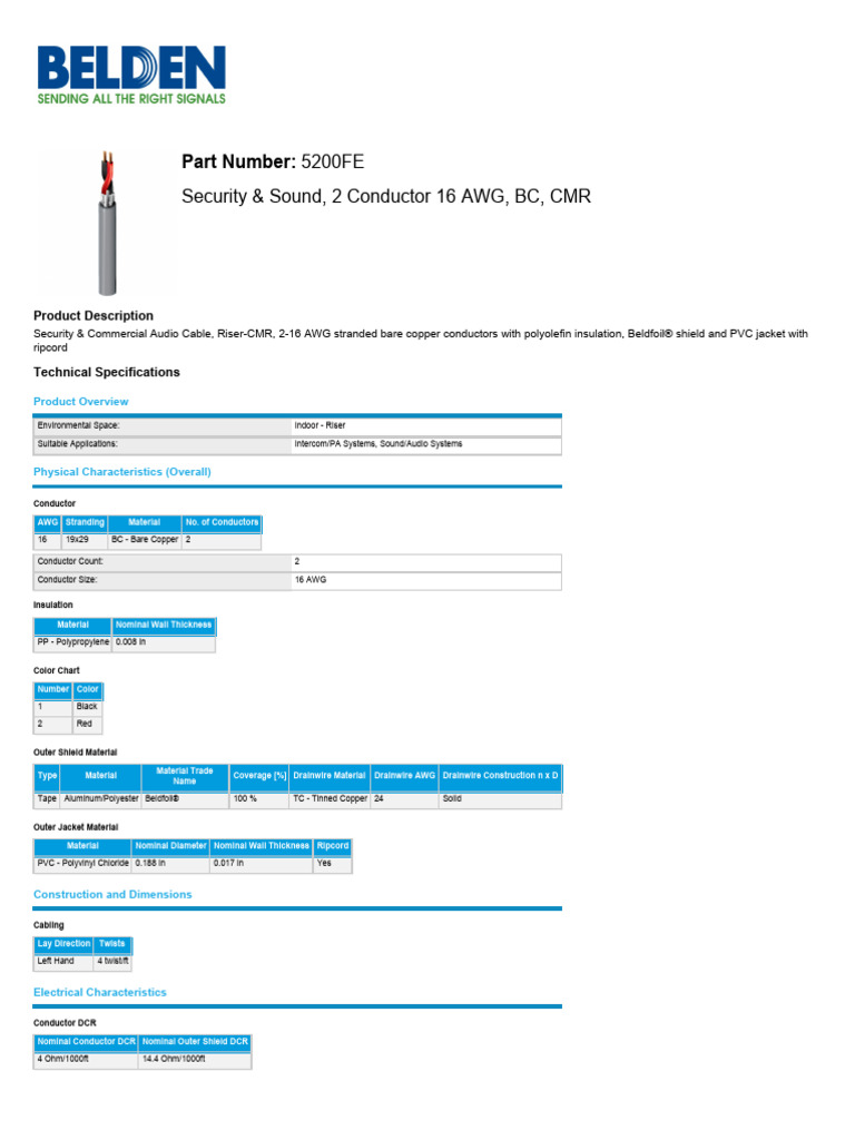 5200FE | PDF | Electrical Conductor | Information