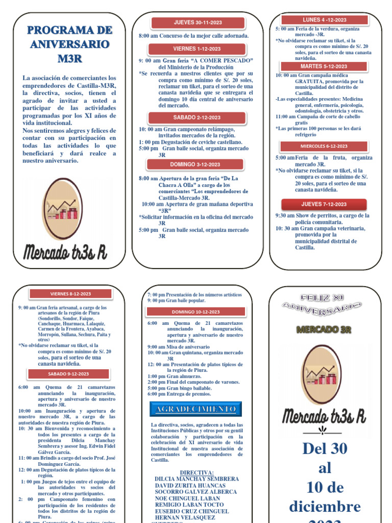 Triptico Aniversario M3R 2023 Actualizado | PDF