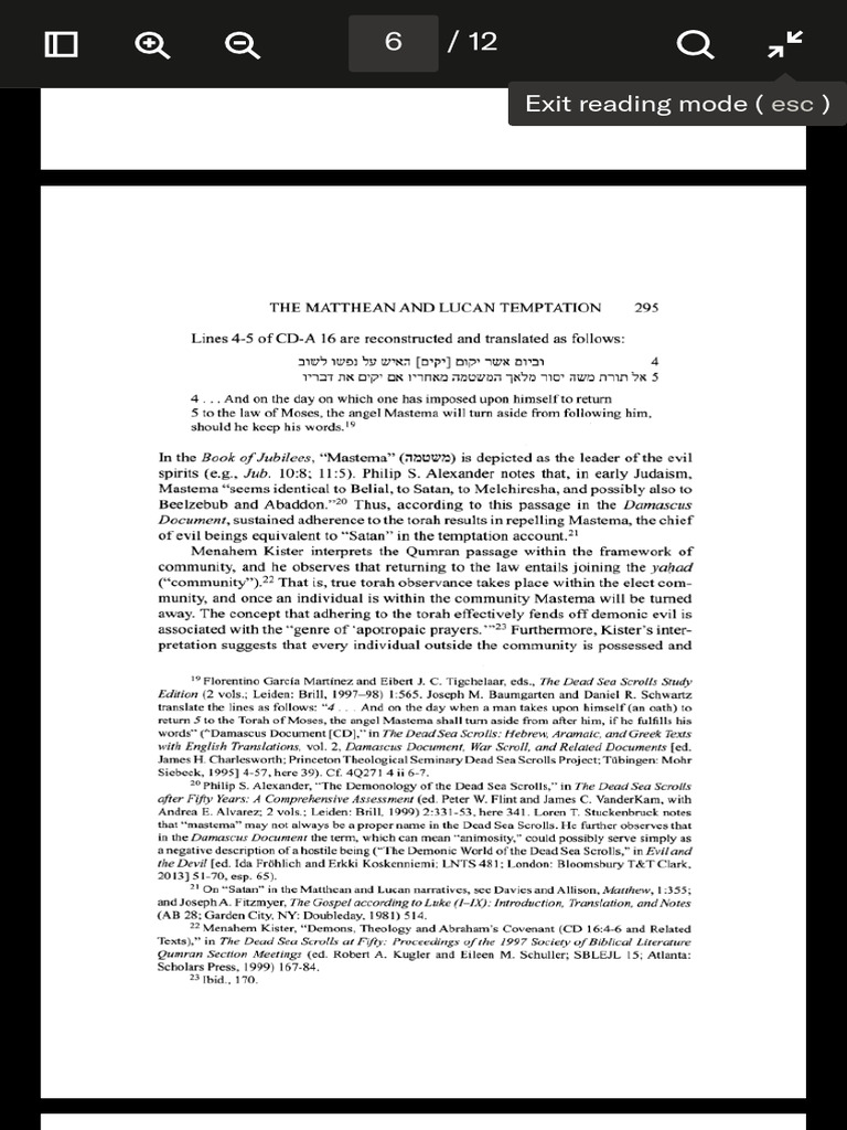 Deuteronomy in The Matthean and Lucan Temptation in Light of Early ...