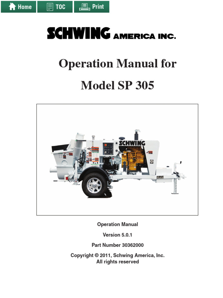 Operation Manual For Model SP 305 | PDF | Pump | Valve