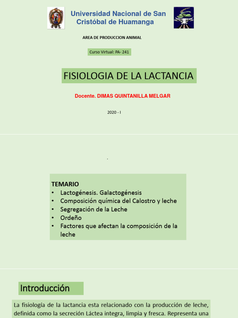 Fisiologia de La Lactancia | PDF | Leche | Lactancia