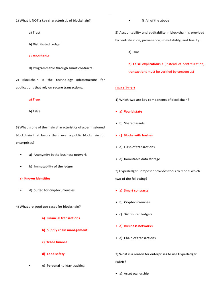 Quizz Blockchain | PDF | Computer Network | Information Technology