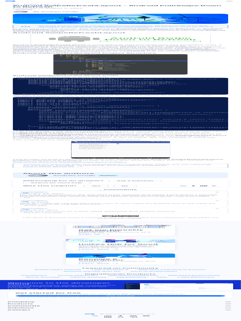 Digitalocean Com Community Tutorials Android Swiperefreshlayout Pull Swipe Refresh Pdf 5002
