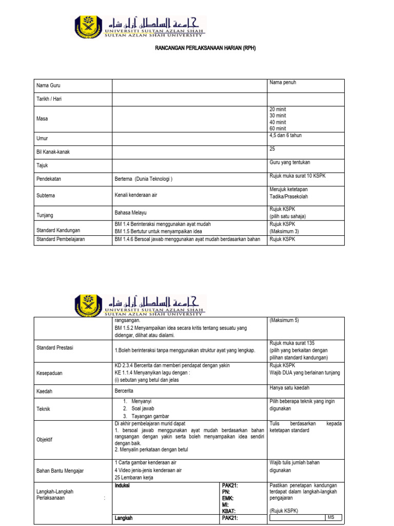 Contoh RPH | PDF