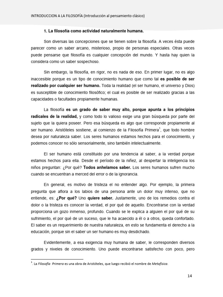 La Filosofía Como Actividad Humana | PDF | Verdad | Conocimiento