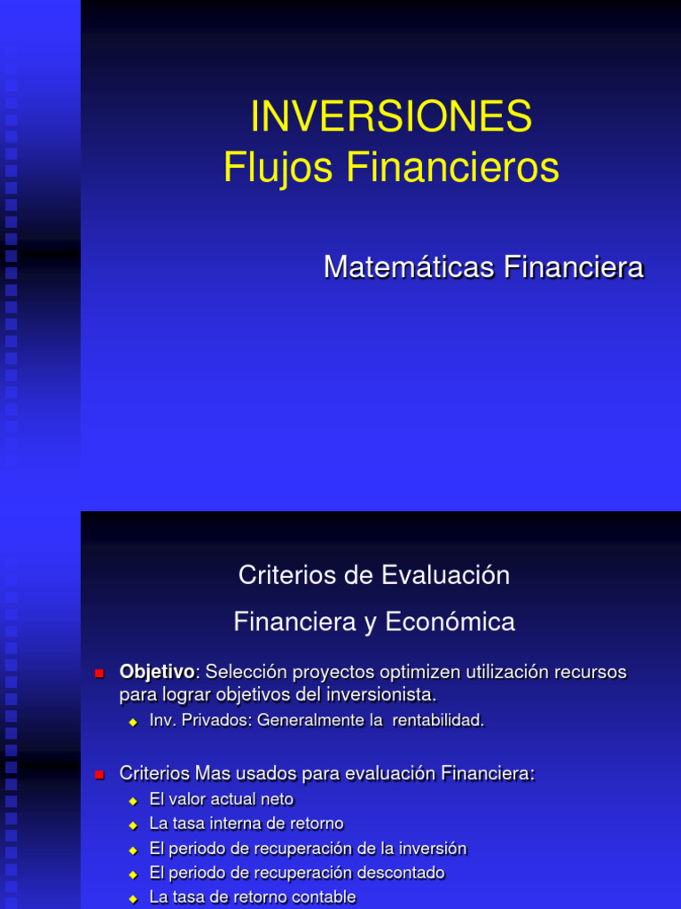 Evaluación de Inversiones | PDF | Tasa interna de retorno | Business