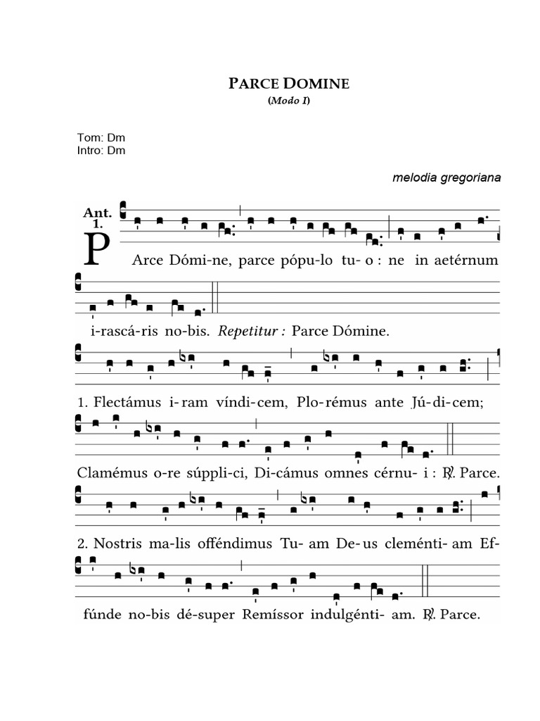 Parce Domine - Pauta Gregoriano | PDF