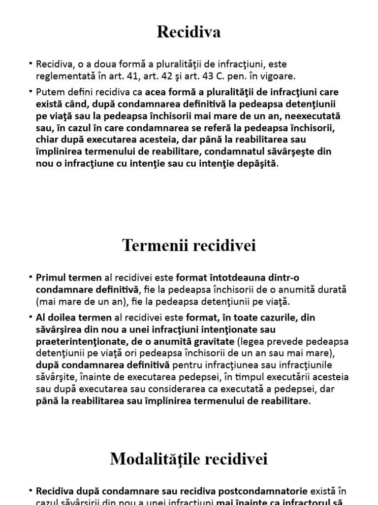 Recidiva. Pluralitatea de Infractiuni | PDF